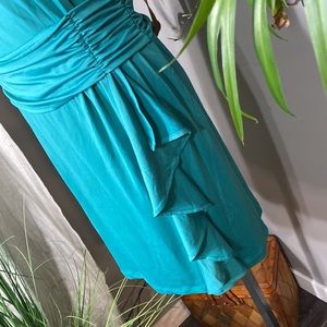 The Paragon | Dresses | The Paragon Teal Ruffle Side Empire Waist Dress ...